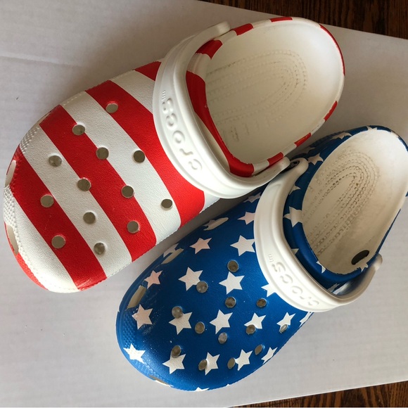 CROCS | Shoes | Crocs Classic American Flag Unisex Mens 7 Womens 9 ...